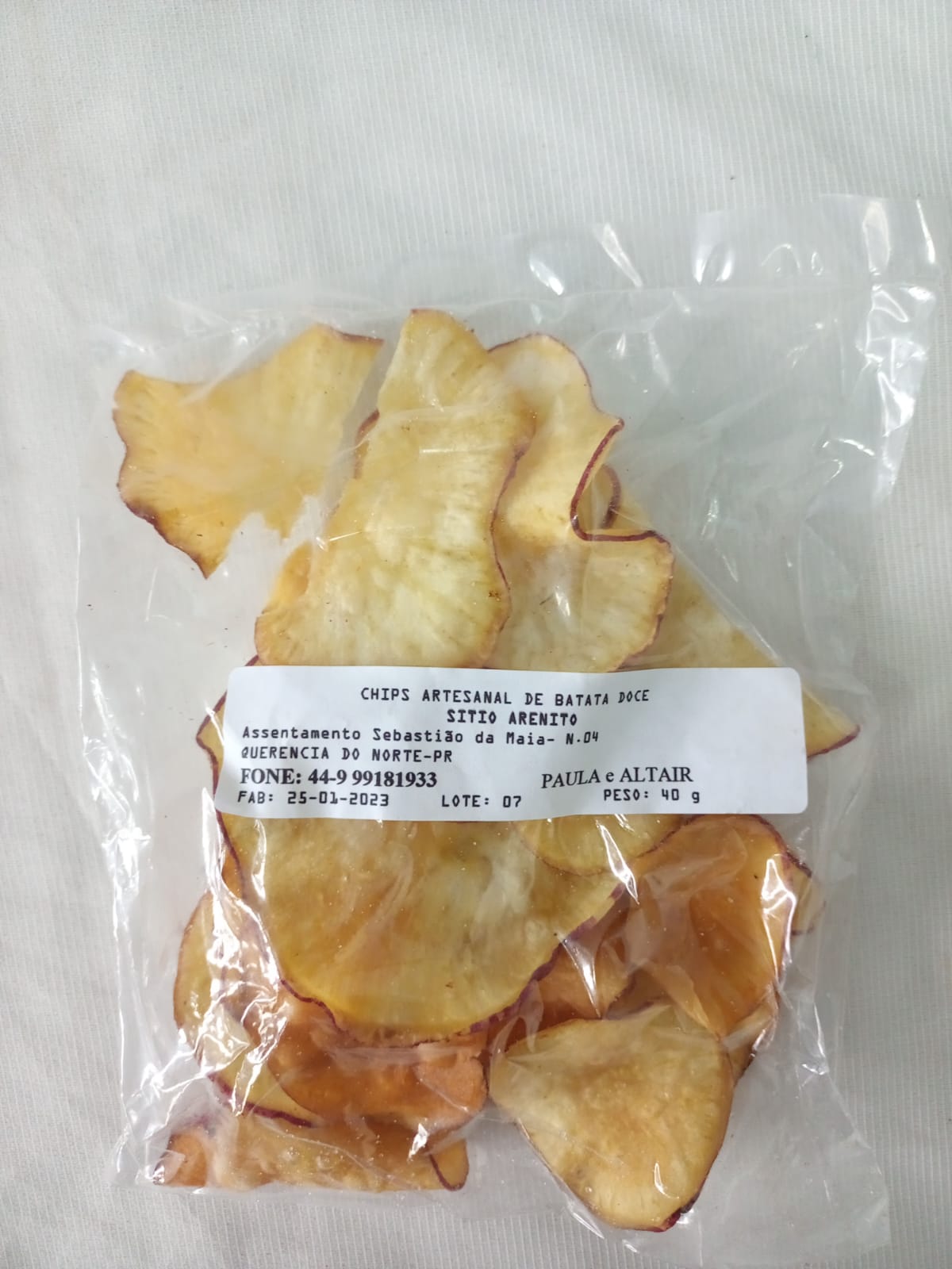 Chips Artesanal de Batata Doce 40g – Sitio Arenito – Armazém do Campo ...